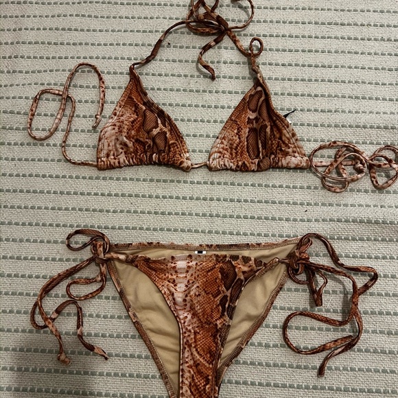 Swim | Snake Print Bikini Set | Poshmark